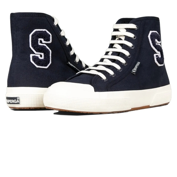 Superga | Shoes | Superga Blue And White Hightop Sneakers Classic ...